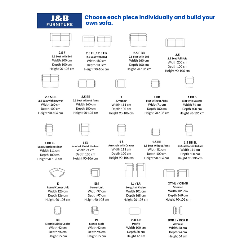 Excellence 2 Seater Recliners & Cup Holders | J&B Furniture