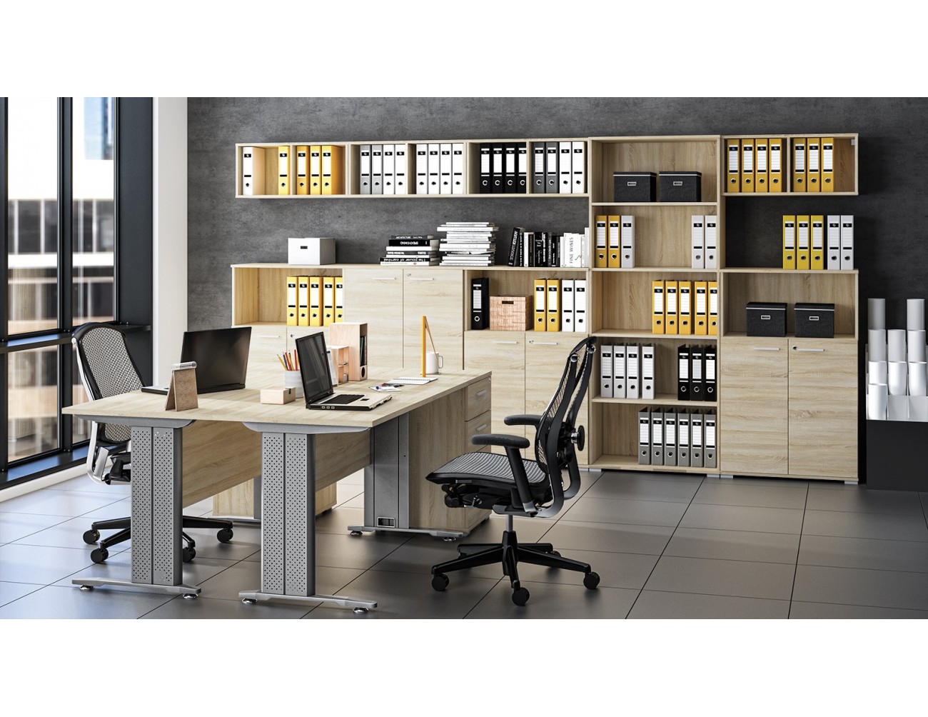 Optima Office Furniture | Modular Desks & Cabinets Ireland - J&B Furniture